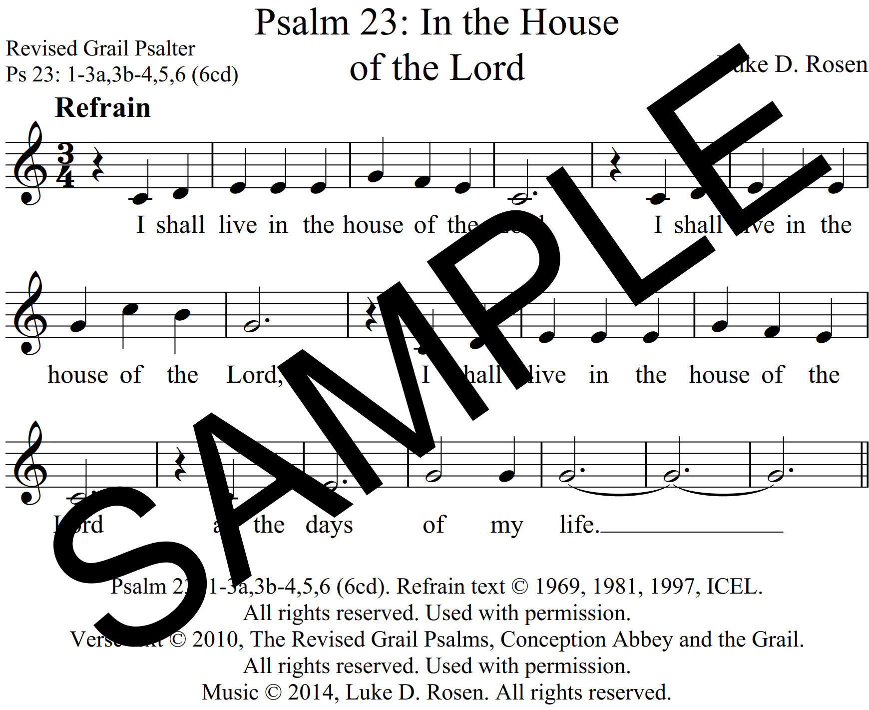 Psalm 23 – In the House of the Lord (Rosen) – Simply Liturgical