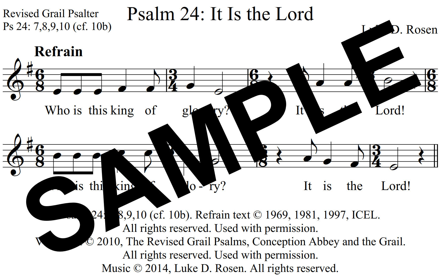 Psalm 24 – It is the Lord (Rosen) – Simply Liturgical